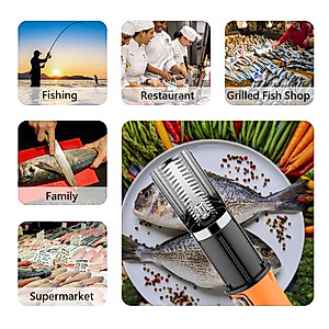 Amzchen Electric Fish Scaler Remover Cordless, Scaler, Scraper, Battery Operated Cleaner Waterproof Design Seafood Tools for Market and Home Kitchen