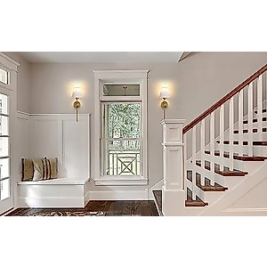 Tumgog Battery Operated Wall Light Set of 2，with Remote Control Dimmable Not Hardwired Wall Sconce Fixtures，Battery Powered Eye Protection Wall Lamp No Wiring Required (Color : Gold)