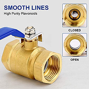 3/4" NPT 2PCS Full Port Forged Brass Ball Valve, Full Port Heavy Duty Brass Ball Valve Shut Off Switch for Water and Oil