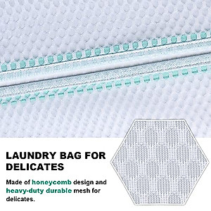 AnsFind Mesh Laundry Bags for Delicates 4Pack Small Durable Honeycomb Mesh Wash Bags Garment Bags for Laundry Washer and Dryer (1 M 16×20 Inch，2 S 12×16 Inch, 1 XS 10×12Inch)
