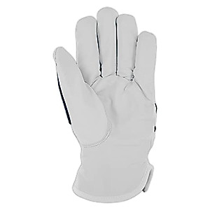 MAGID T-REX Rebel Series TRX814 Goatskin para-Aramid Lined Driver Impact Glove – Cut Level A6-9/L (1 PR), White