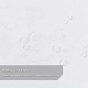 Hiasan Outdoor Sheer Curtain for Patio Waterproof Wind Blowing Curtains Panels with Grommet Top and Tiebacks in Porch Pergola Cabana Gazebo Deck Set of 2 Panels (W52 x L84,White)