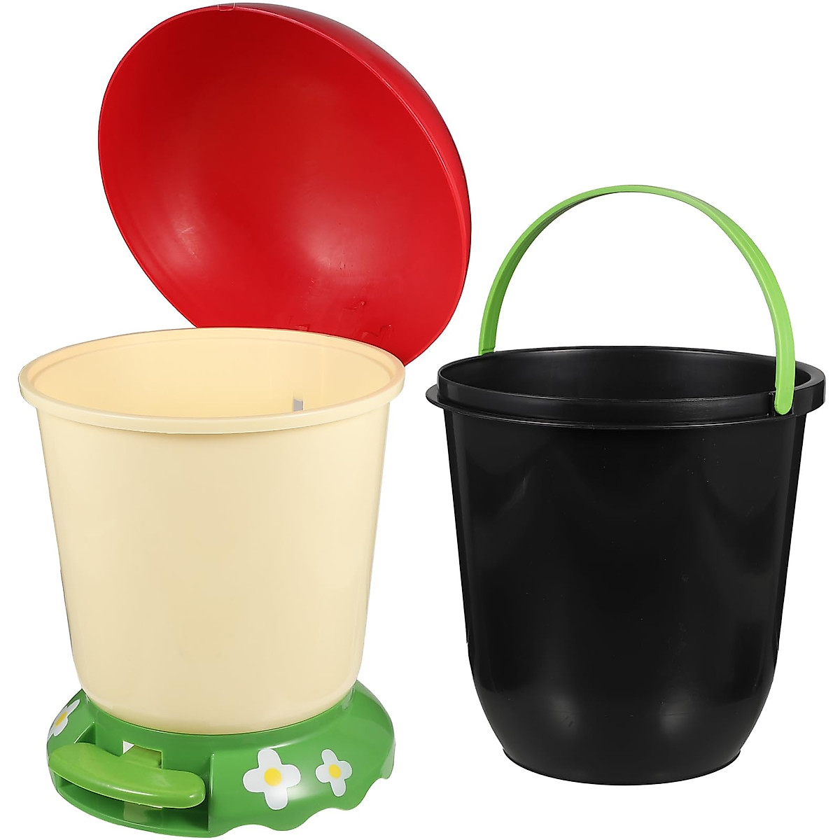 STOBAZA Mushroom Trash Can with Lid Foot Pedal Trash Can Small Trash Bins Wastebasket Garbage Container Bins Recycling Bin for Bathroom Vanity Desktop Table Nursery Room Decor