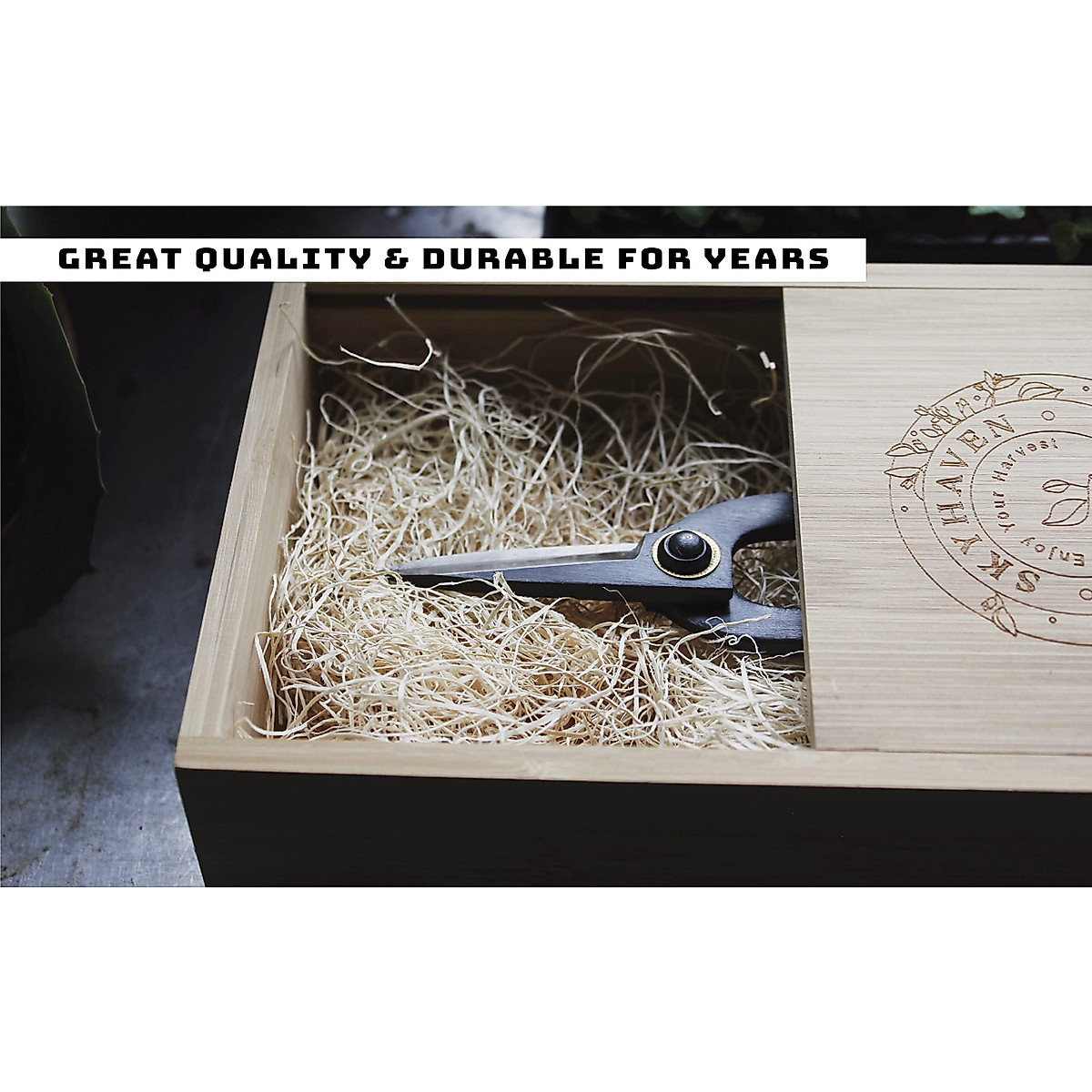 Bonsai Pruning Scissors for indoor outdoor gardening, Higurashi Bonsai Shears in a bamboo gift box, Versatile tool for use around the kitchen, house and garden