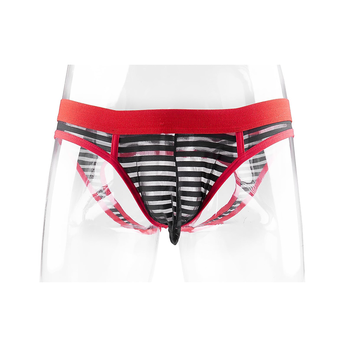 Evankin Men Jockstraps Cotton Mesh Breathable Men Underwear Briefs Thongs Gay Underwear(203-Black,M)