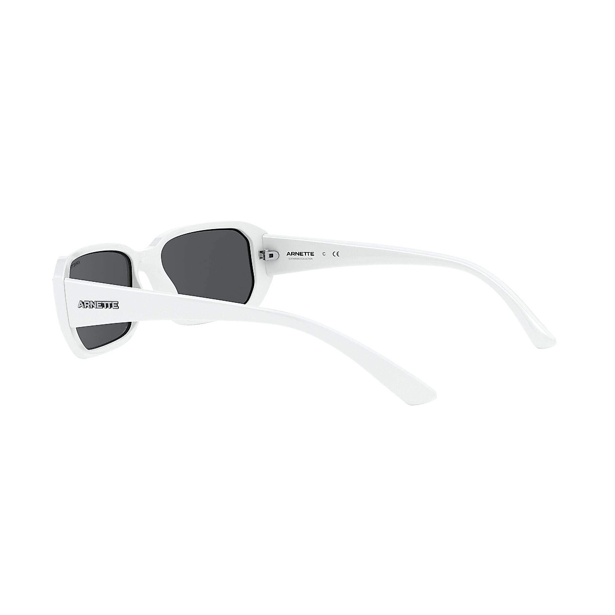 ARNETTE Man Sunglasses Shiny White Frame, Dark Grey Lenses, 55MM