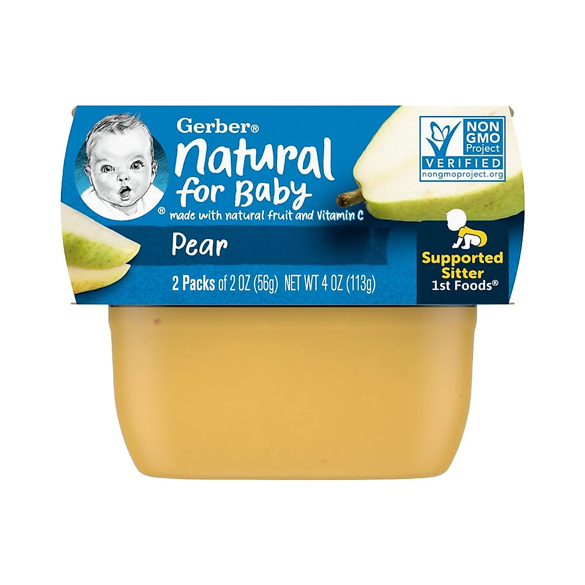 Gerber 1st Foods Pears, 2.5 Ounce Tubs, 2 Count (Pack of 8)