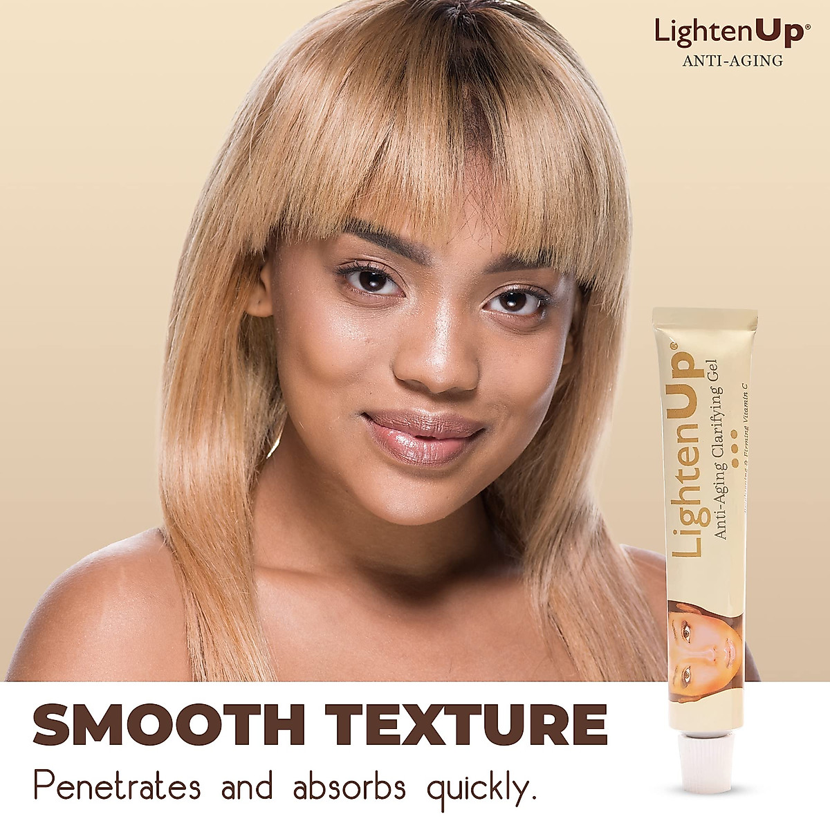 LightenUp Anti-Aging Skin Brightening Gel - 1 Fl oz / 30ml | Anti-Aging Cream, with Alpha Arbutin, Argan Oil, Vitamin C