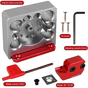 Dowel Maker Jig Kit, Metric 8mm to 20mm Adjustable Dowel Maker with Carbide Blade, Electric Drill Milling Dowel Cutter Round Rod Auxiliary Tool Adapters for Wooden Rods Sticks Woodworking Tools