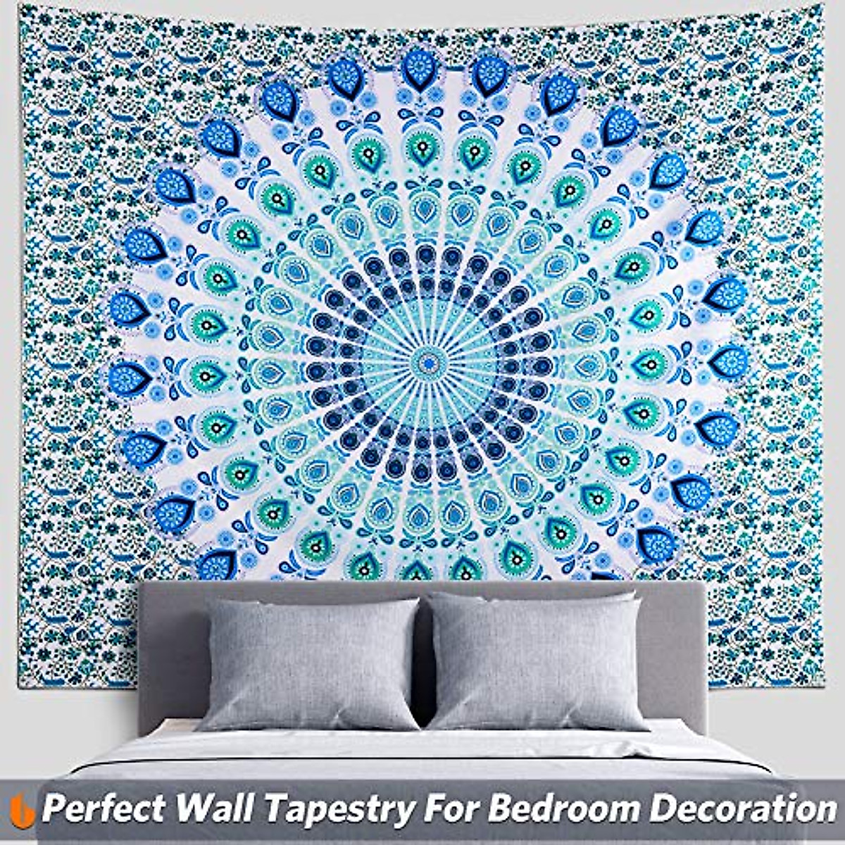 Urbanstrive Not Fade Bohemian Tapestry, Wall Tapestry for bedroom Aesthetic Hippy Tapestries for Bedroom Beach Blanket Home Decor, Machine Washable (59x51 in)(150x130 cm)