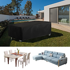 smdodddy Patio Furniture Covers, Waterproof Rectangular Patio Furniture Set Cover, Patio Covers 67" L x 37" W x 28" H Outdoor Sectional Sofa Set Covers, Outdoor Patio Table Covers Fit for 6-8 Seats