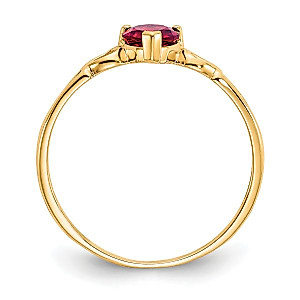 IceCarats 10K Yellow Gold Red Garnet Heart Love Ring Gemstone Band January Birthstone Jewelry Size 7