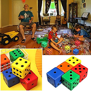 1 Pc PU Sponge Dice,Table Games Accessory 8cm Big Square Blocks for School Family Math Teaching/Party Favors and Supplies for Teens and Adults