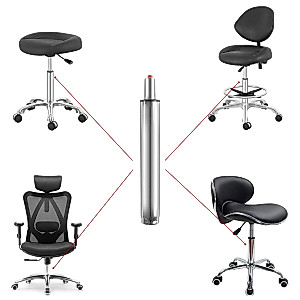 MWOSEN Office Chair Cylinder Replacement-(Extension:17.7" to 27.7'') Gas Lift,Suitable for Tall bar Stool and Tall Drafting Stool,Universal Size(Silver Metal Stroke 10'')