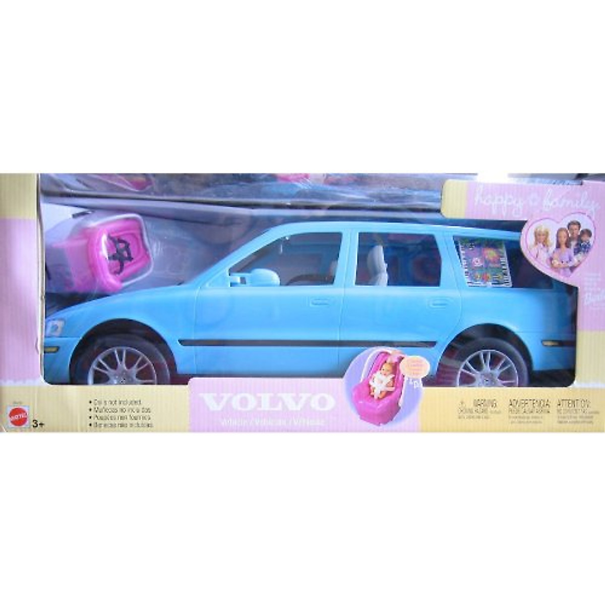 Barbie Happy Family Vehicle - Van w Open/Close Back Hatch, Car Seat w 3 Sounds, & More! (2002)