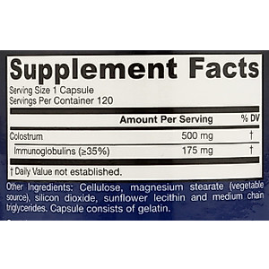 Jarrow Formulas Colostrum Prime Life 400 mg, Dietary Supplement, Immune and Gastrointestinal Support, 120 Capsules, 120 Day Supply