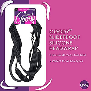 Goody Extra Thin Silicone Headwraps - 3 Count - Comfortable and Stylish Fabric Won't Pull, Snag or Damage Your Hair - Pain-Free Hair Accessories for Women, Men, Boys, and Girls