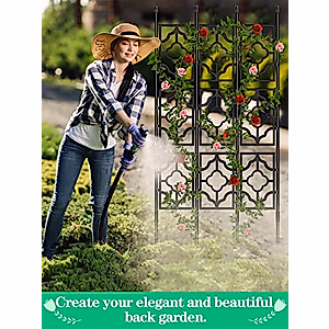 5FT Garden Trellis for Climbing Plants Outdoor, Kalolary Screen Garden Trellis Rustproof Vine Trellis Frame Cucumber Trellis Grow Support for Outdoor Indoor Fruits Vegetables Flowers Potted Plants