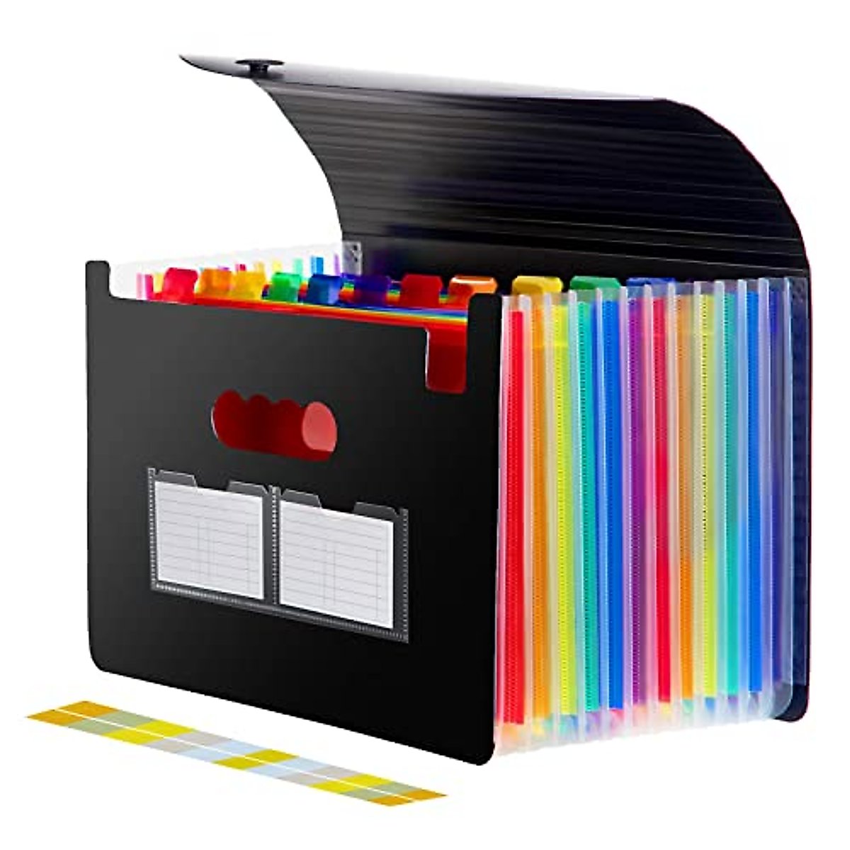 Sooez 13 Pocket Expanding File Folder, Premium Monthly Document Organizer, Accordian File Folder Organizer, Accordion Folder, Letter A4 Paper Document Storage Organizer, Black