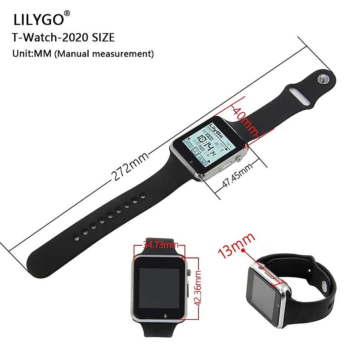 youyeetoo ESP32 T-Watch-2020 with 1.54 Inch Touch Display and programmable Wearable Environmental Interaction