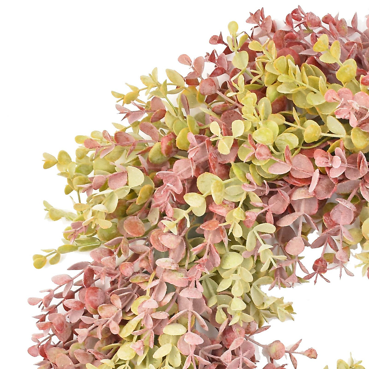 Forevercute 17" Artificial Fall Wreaths Eucalyptus Arrangements Front Door Wall Home Garden Office Wedding Decor (Green Red)