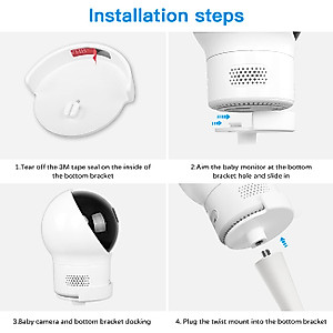 HOLACA Baby Monitor Flexible Mount Crib Mount for Eufy Spaceview, Spaceview Pro and Spaceview S Baby Monitor - Twist Versatile Mounting Kit for eufy Baby Monitor