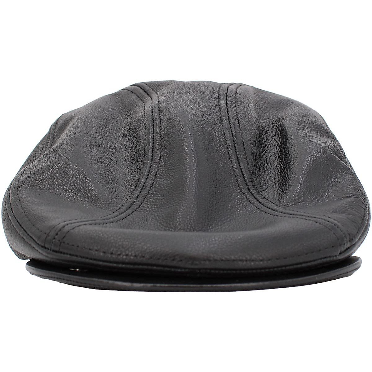 Leather-Ascot BLK L Gatsby Ivy Collection Classic Newsboy Cabbie Applejack Leather Hats Caps