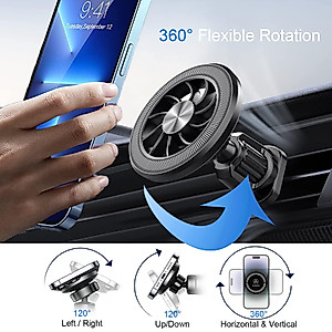 Magnetic Phone Holder for Car [20 Powerful Magnets], Hands-Free Magsafe Car Mount for Air Vent, Cell Phone Vehicle Mount, Mobile Stand for Car, Fit for iPhone All Phone Smartphone