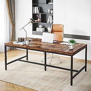 Tribesigns 63 Inches Executive Desk Large Computer Desk Office Desk with Thicken Frame for Home Office, Modern Simple Workstation Medium 6FT Conference Table, Meeting Table