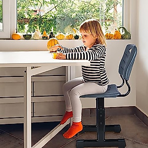 Kigley Student Chair Height Adjustable Chair with Pedestal Frame for School Classroom Office Computer Table Study(Gray, 2 Pcs)