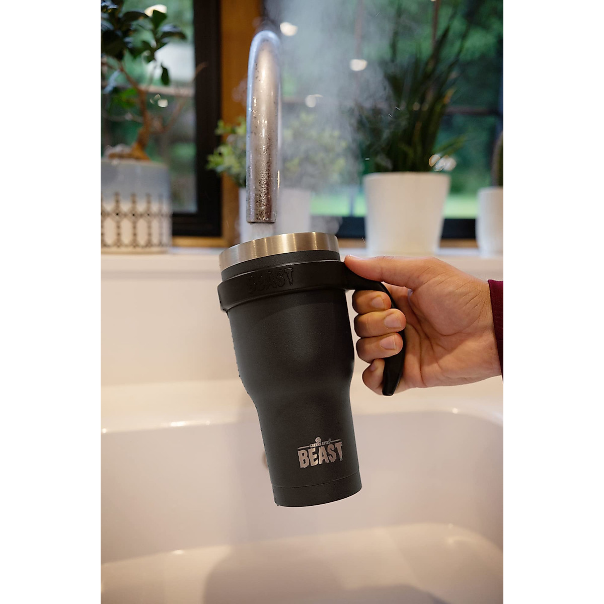 Beast 30 oz Tumbler Stainless Steel Vacuum Insulated Coffee Ice Cup Double Wall Travel Flask (Matte Black)