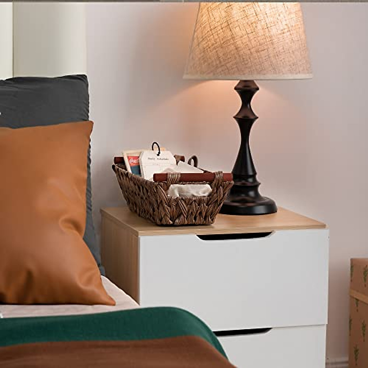 GRANNY SAYS Bundle of 2-Pack Wicker Storage Baskets & 2-Pack Woven Storage Baskets for Bathroom