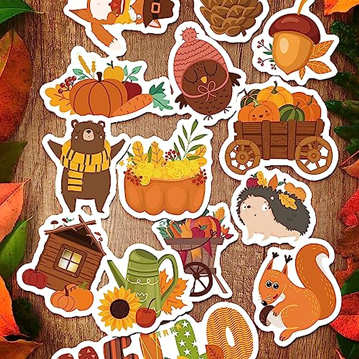 20pcs Fall Magnetic Decorations, Owls Pumpkin Fridge Magnets Autumn Theme Refrigerator Decals Happy Fall Magnets Fridge Decorations for Thanksgiving Decorations