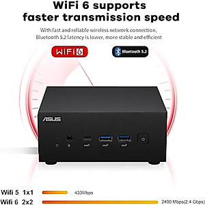 ASUS ExpertCenter Business Mini PC Desktop, AMD Ryzen 7 5800H Processor, 32GB RAM, 1TB SSD, Display Port, RJ45, HDMI, Wi-Fi 6, Windows 11 Pro, Black