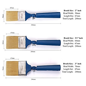 Genixart Multi Angle Adjustable Masonry Paint Brush, Stain Brushes for Fence & Wall Painting (3Pack Assorted Sizes)