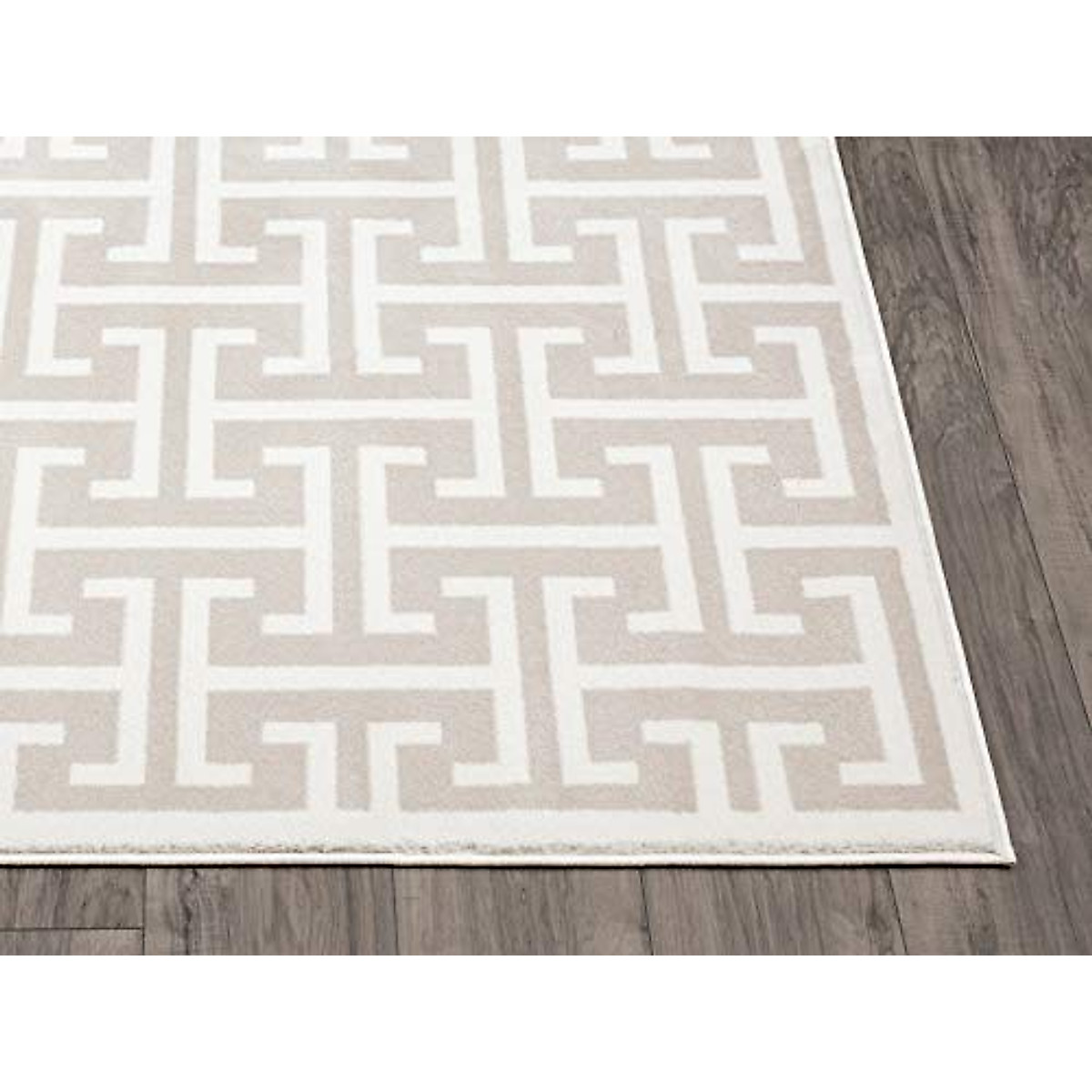 Abani Contemporary 3D Beige & White Geometric Area Rug - Modern 7'9" x 10'2" Arto Collection Neutral Rug Rugs