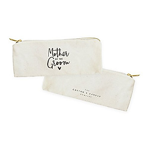 The Cotton & Canvas Co. Mother of The Groom Wedding Cosmetic Pouch, Pencil Case, Bridal Party Gift and Travel Make Up Pouch