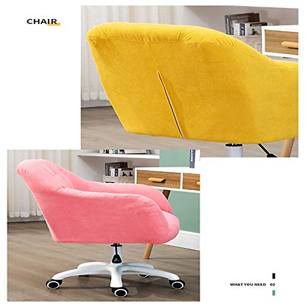 MayNuo Office Chair Gaming Chair Computer Chair Mid-Back Computer Chair Adjustable Desk Chair,Ergonomic Office Chair with Thick Seat Cushion,Upholstered Task Swivel Chair for Execu/Blue/42*42*63Cm(17*