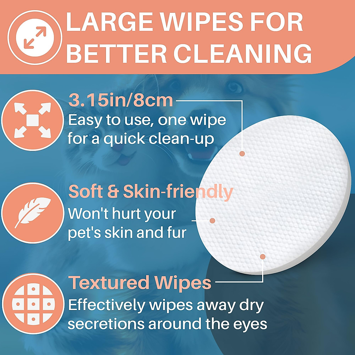 Dog Eye Wipes for Discharges and Dog Ear Finger Wipes