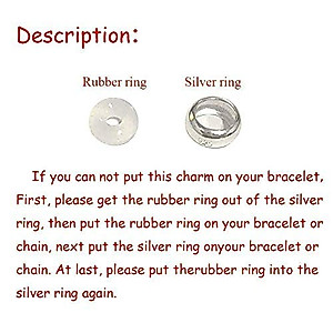 CHTLOR Charm Bracelets Clip Stopper Charm Sterling Silver 2pcs Rubber Charm Stopper Spacer Bead for Charm Bracelets