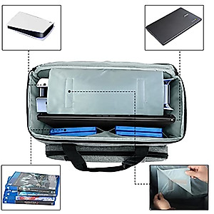 Boczif Carrying Case Compatible with PS5/PS4/PS4 Pro, Large Capacity Playstation 5 Storage Bag Holding Game Console, Controller, Laptop, Disks, Headset, Charger, Game Cards and Gaming Accessories