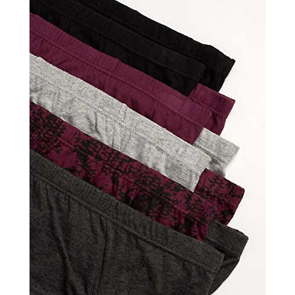 Van Heusen Men's Underwear - Low Rise Briefs with Contour Pouch (10 Pack), Size Large, Black/Grey/Maroon Print/Charcoal