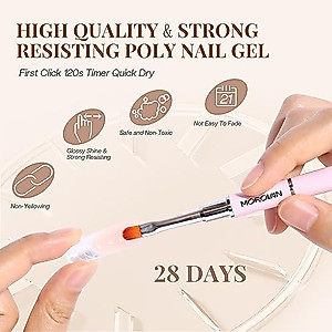Morovan Poly Gel Nail Kits Starter Kit: Poly Nail Gel Kit for Beginners Poly Gel Kits with U V Light Gel Nail Kit DIY Extension Gel Kit Poly Nail Gel Kit with Everything