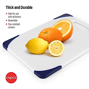 Copco Nonslip Small Plastic Cutting Board, 7.75x11.25-Inch, Royal Blue