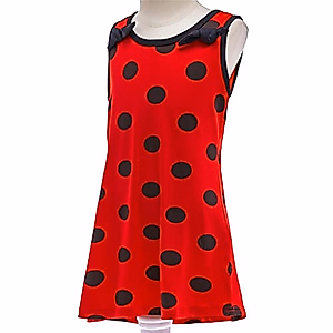 Dressy Daisy Girls Ladybug Polka Dots Red & Black Nightgown Dress Up Costume Fancy Birthday Party Sleepwear Size 10