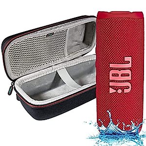 JBL-Flip 6 - Waterproof Portable Bluetooth Speaker, Powerful Sound and deep bass, IPX7 Waterproof, 12 Hours of Playtime with Megen Hardshell Case - Red