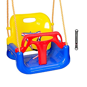 RedSwing 3-in-1 Baby Swing Seat, Toddler Swing, Anti-Flip Snug & Secure Detachable Infants to Teens Kids Swing Seat for Outside Playground, Blue