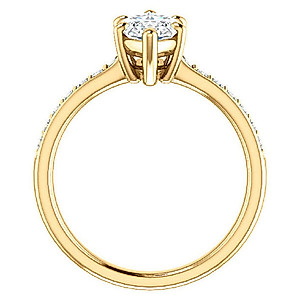 3.0 CT Marquise Colorless Moissanite Engagement Rings, Wedding Bridal Ring, Eternity Solid 10K Yellow Gold Diamond Solitaire 6-Prong Anniversary Promise Gift for Her (7)