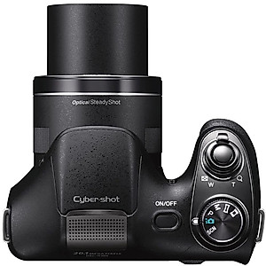 Sony Cyber-Shot DSC-H300 Digital Camera (Black) (DSCH300/B) + 64GB Memory Card + Card Reader + Corel Photo Software + Case + Flex Tripod + 4xAA Batteries + Memory Wallet + Cleaning Kit (Renewed)