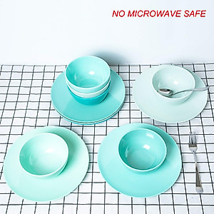 KX-WARE 28-ounce Melamine Bowls set, 6-inch 100% Melamine Cereal/Soup/Salad Bowls, set of 6 in Cool Assorted Colors